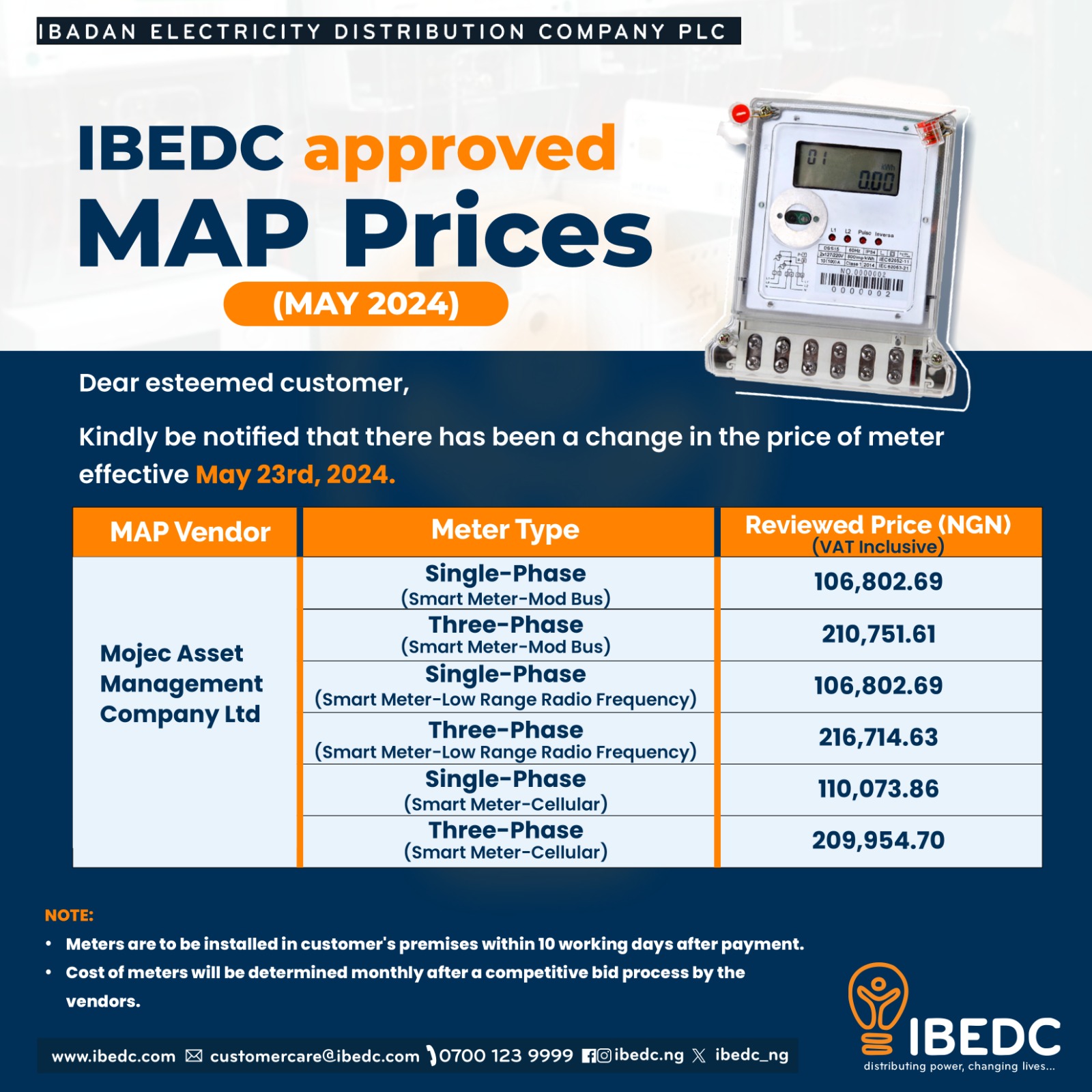 IBEDC - New Meter Pricing